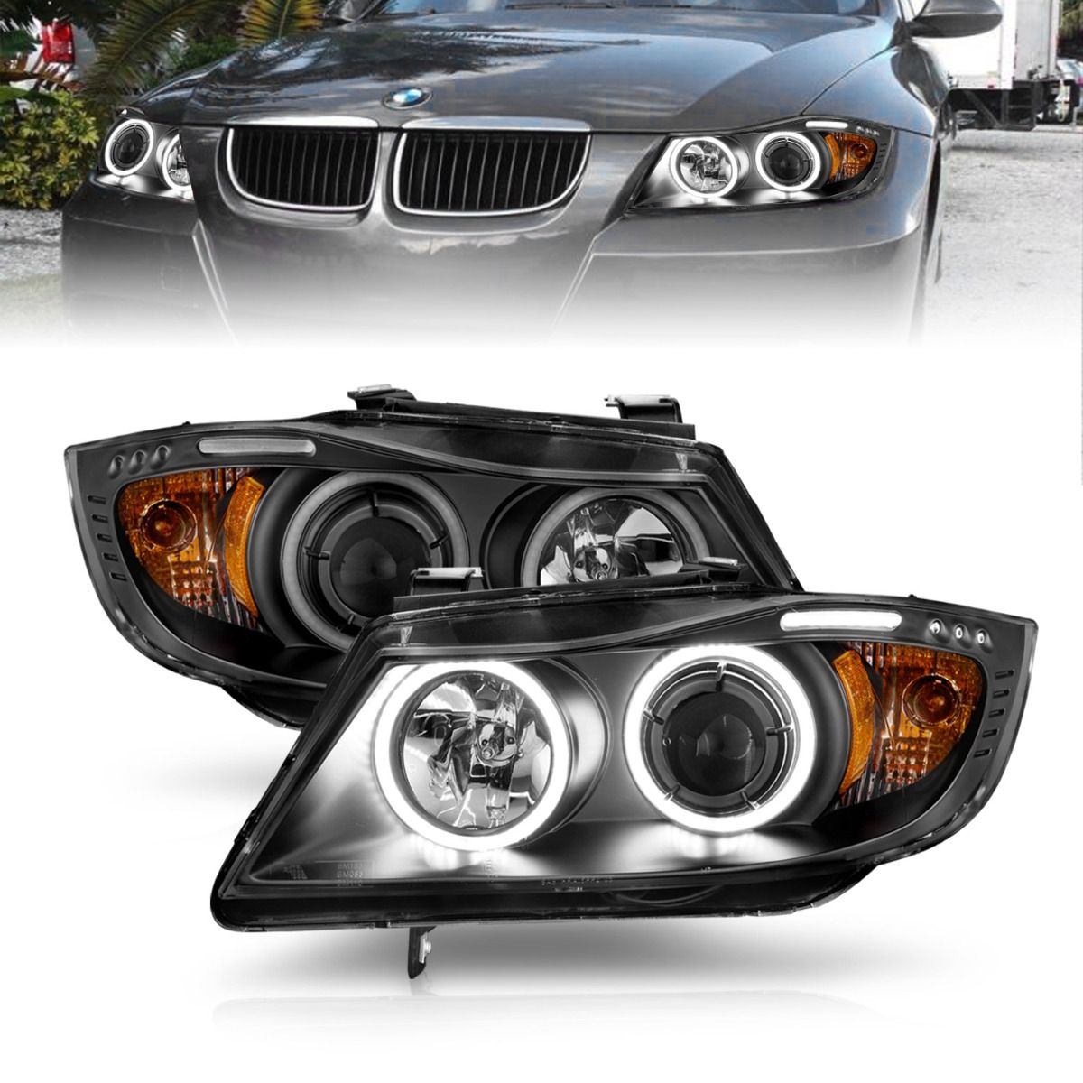 BMW 3 Series E90/E91 06-08 Projector Headlights Black – Major Key