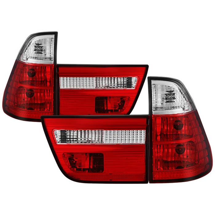 BMW E53 X5 00-06 4PCS Euro Style Tail Lights- Red Clear – Major Key