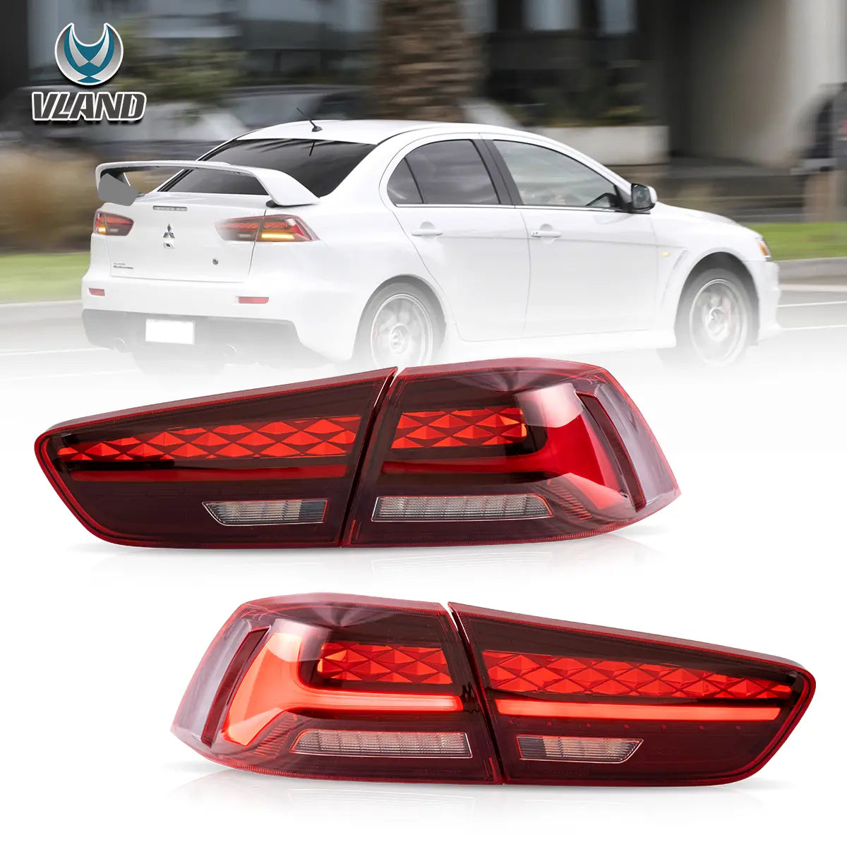 08-17 Mitsubishi Lancer & EVO X Vland IV LED Tail Lights With Dynamic ...